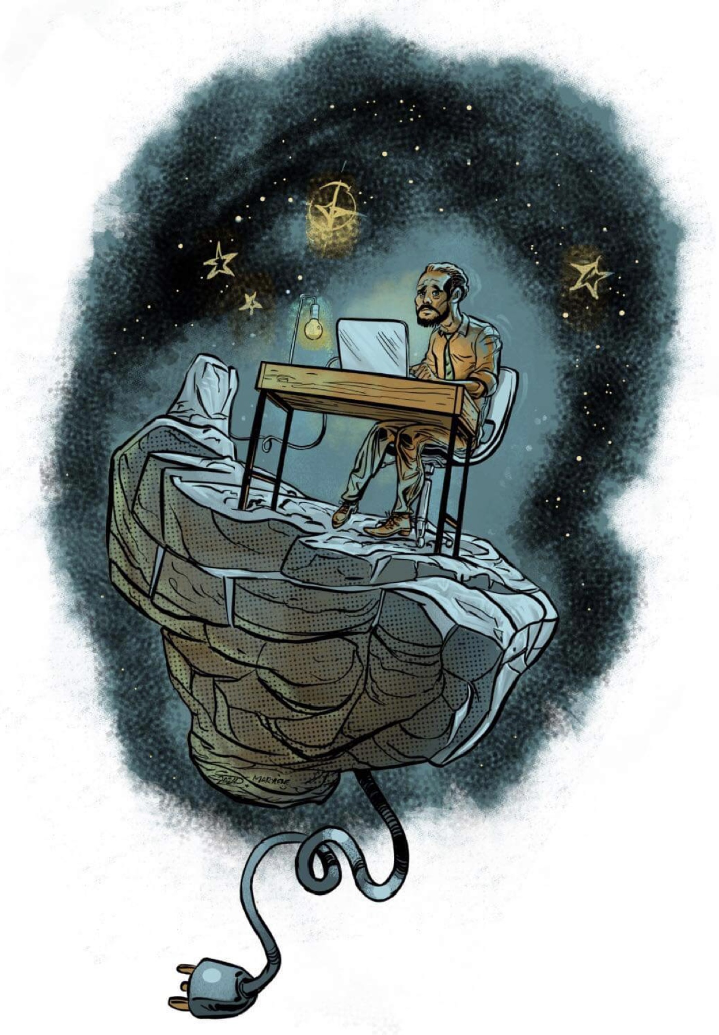 Illustration Québec - Simon Dupuis - Télétravail