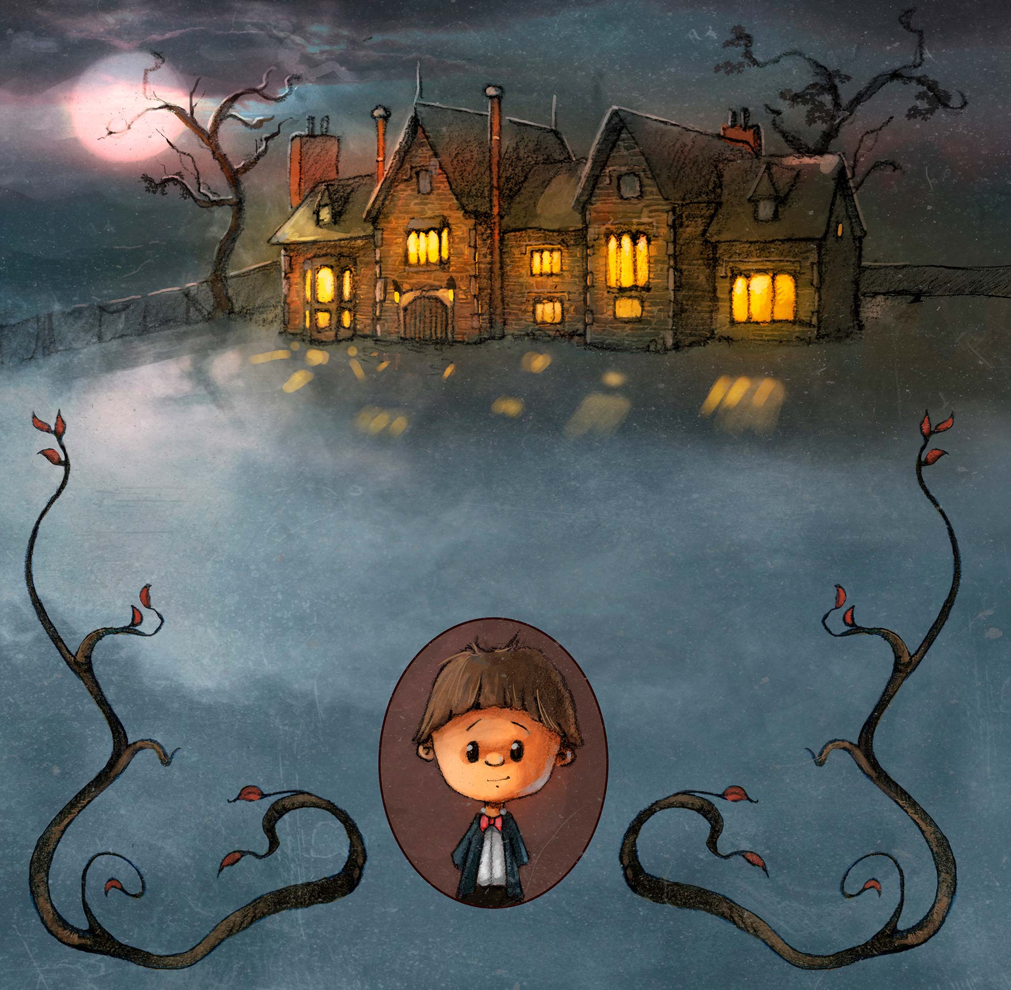 Illustration Québec - Fabrice Boulanger - David et la maison funéraire