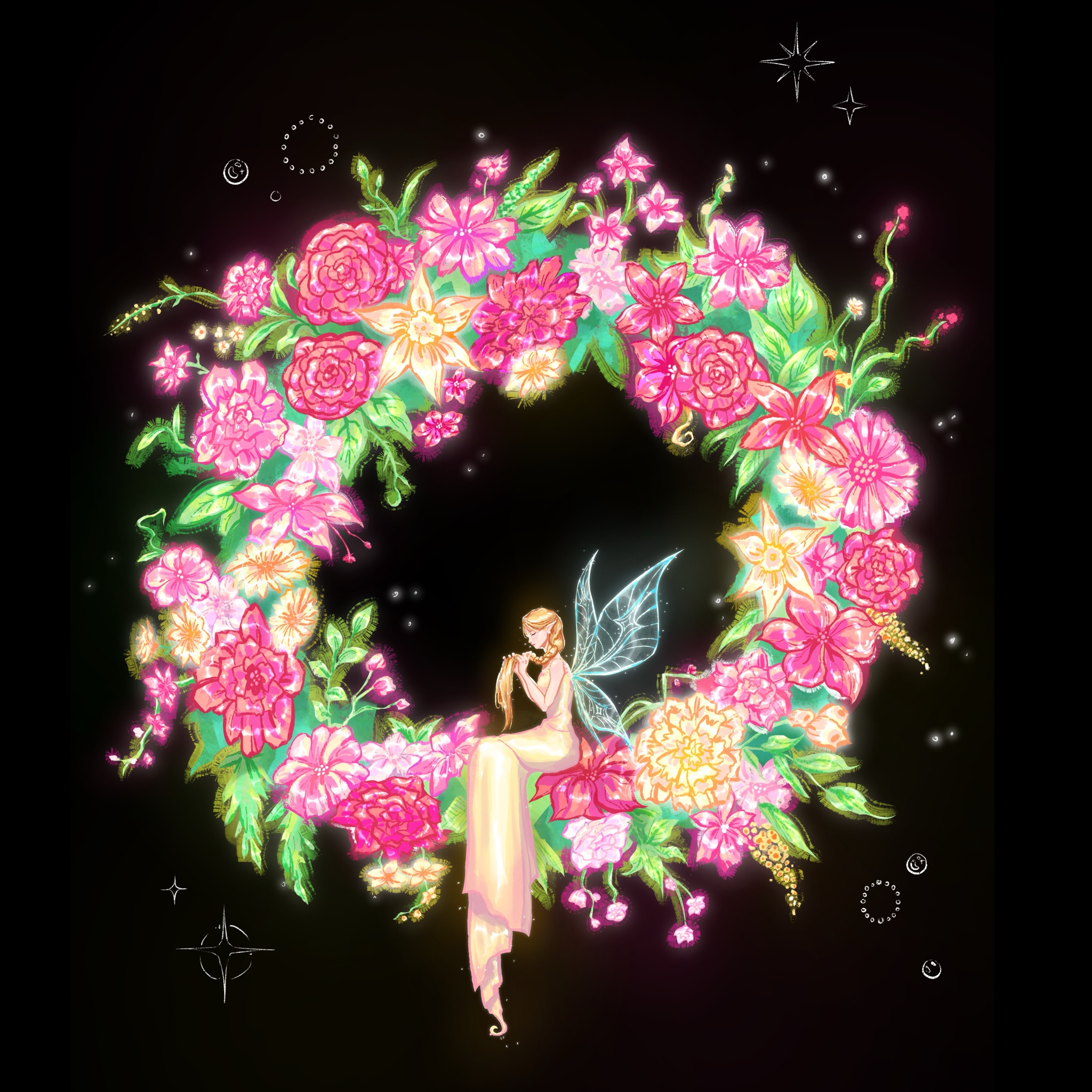 Illustration Québec - Sasa Sheriff - Flower Wreath - Event Poster